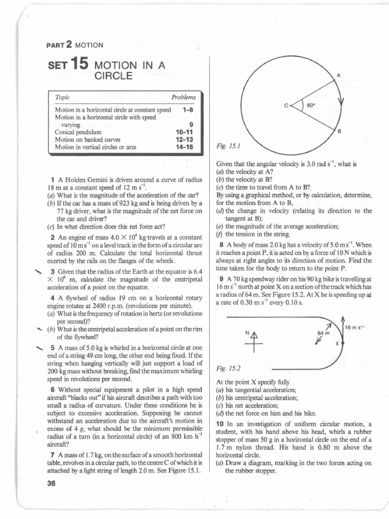 SET Motion in A: Circle | PDF | Acceleration | Force