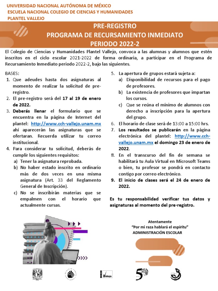 Covocatoria Recursamiento Inmediato 2022-2 Hugug | PDF