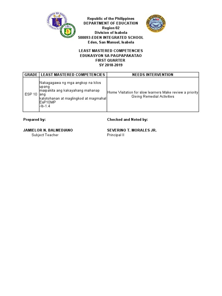 LMC - 2018-2019 | PDF