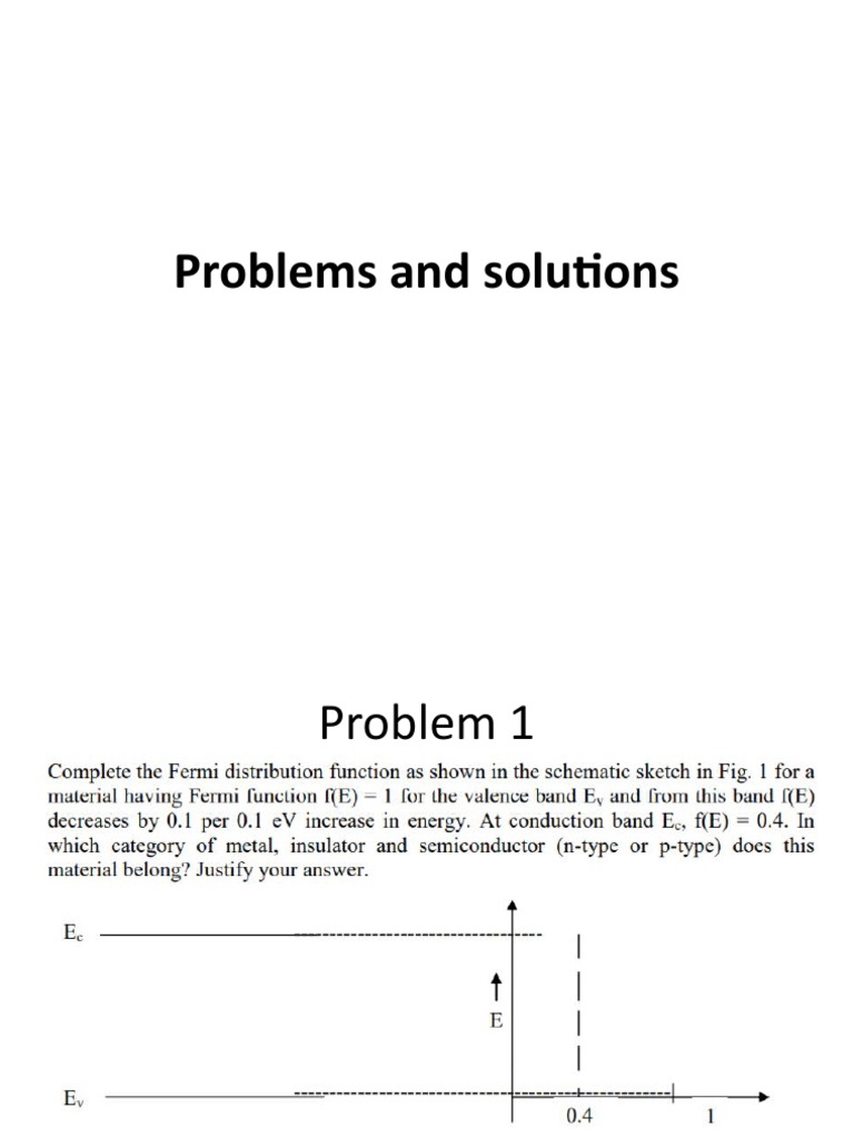 Problems and Solutions | PDF | P–N Junction | Doping (Semiconductor)