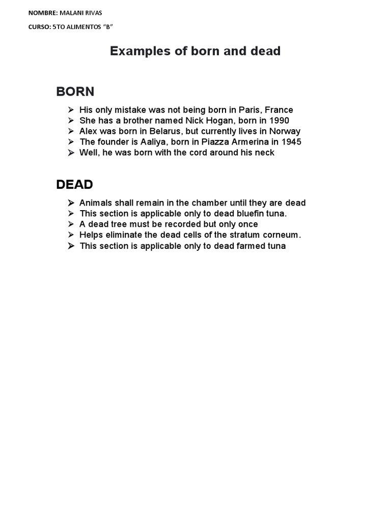 Born and Dead | PDF
