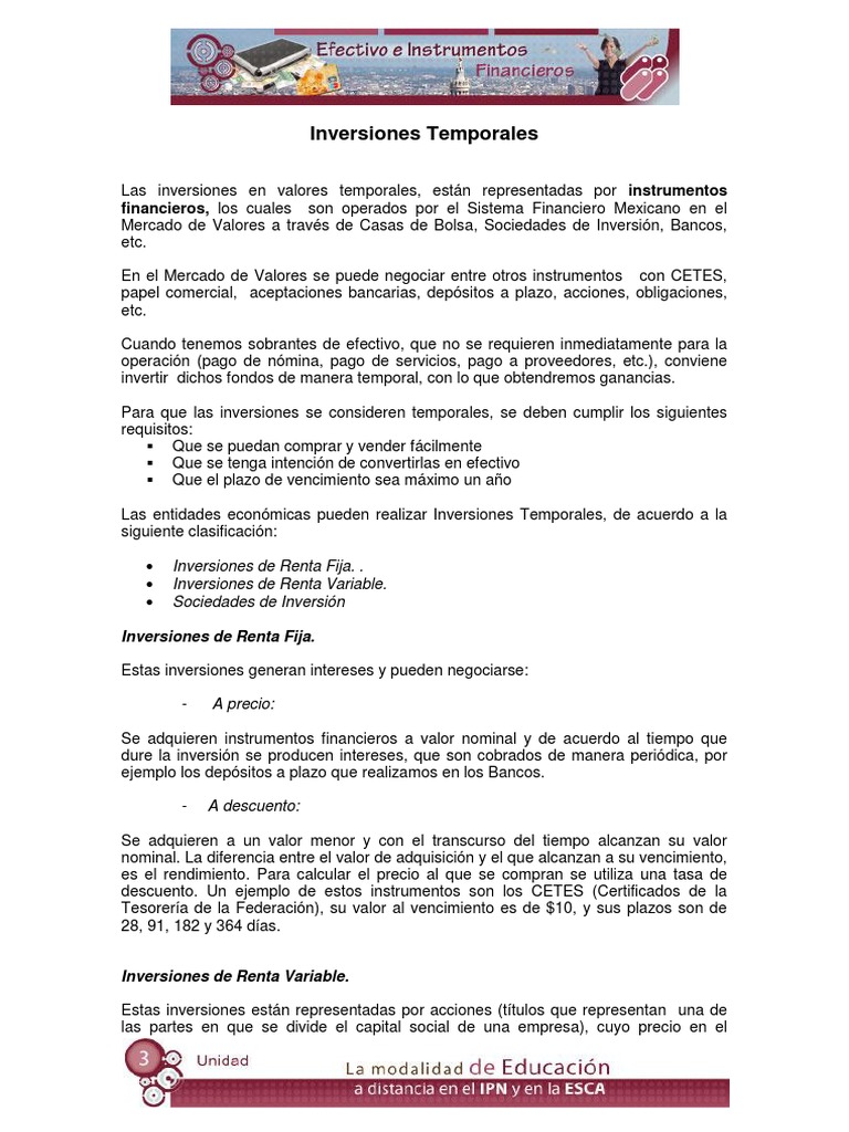 Unidad 3 - Actividad 1 - 19 - Inversiones Temporales | PDF | Compartir (Finanzas) | Inversiones