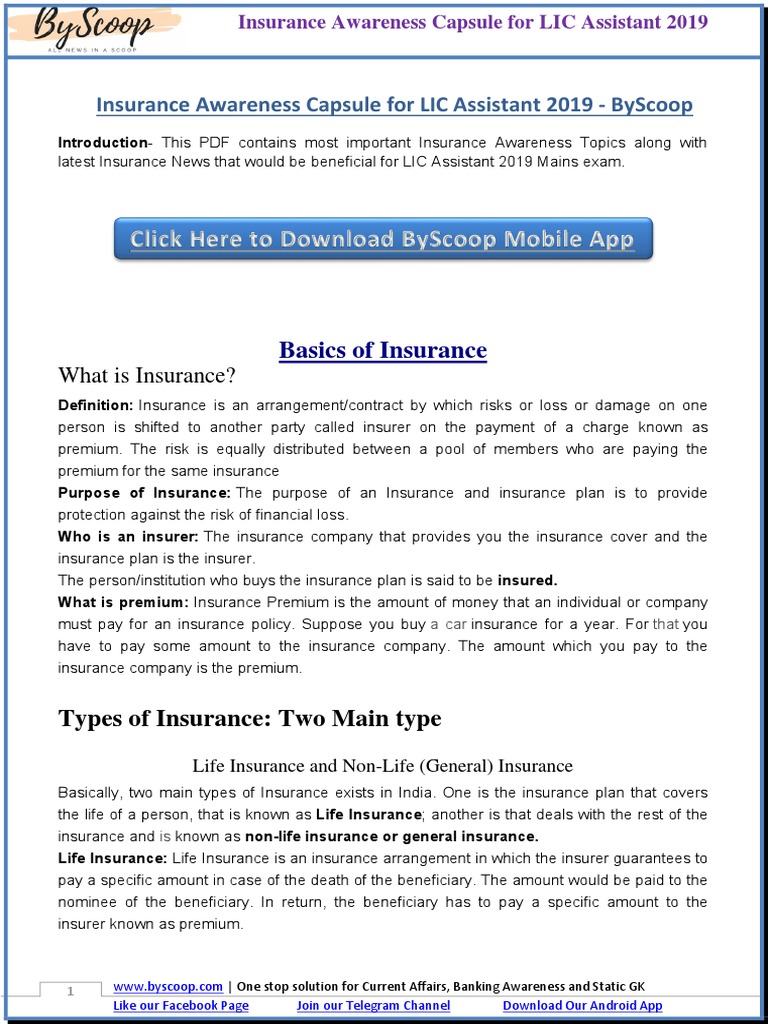 Insurance Awareness PDF For Esic | PDF | Insurance | Corporate Governance