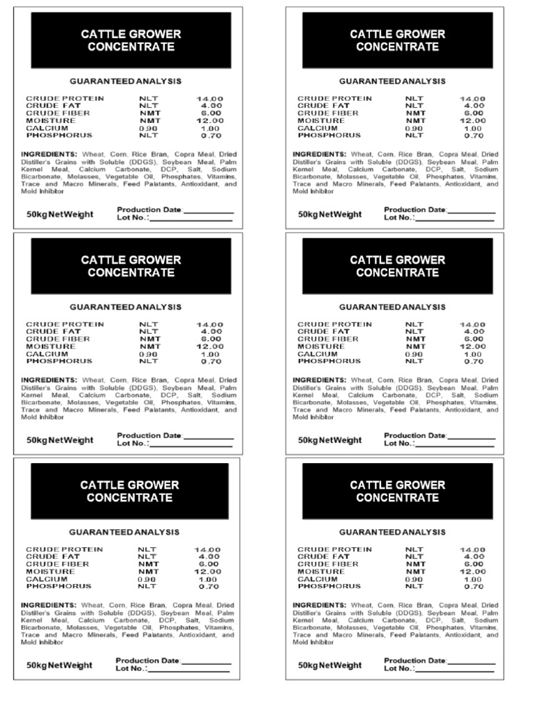 Cattle Grower Temporary Feed Tags 2021 | PDF