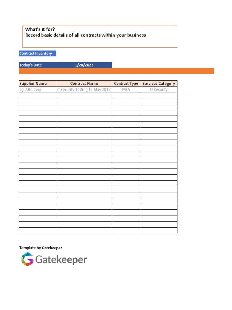 Gatekeeper Complete Contract Management Template 2021 | PDF | Risk ...