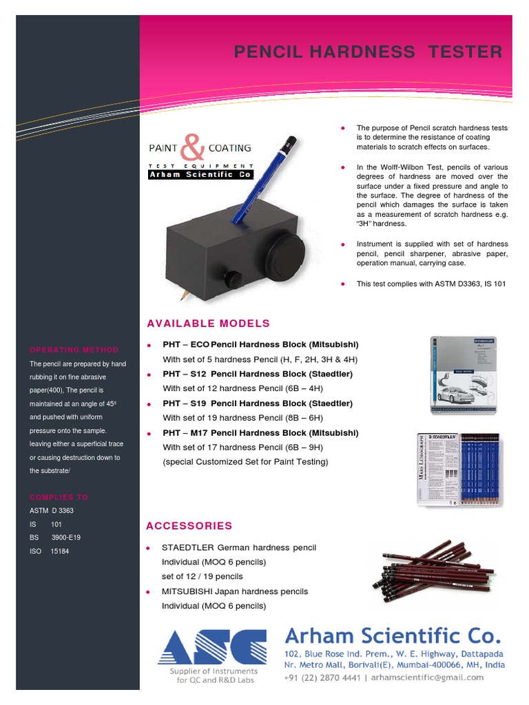 Pencil Hardness Tester Analyzes Coating Scratch Resistance | PDF ...