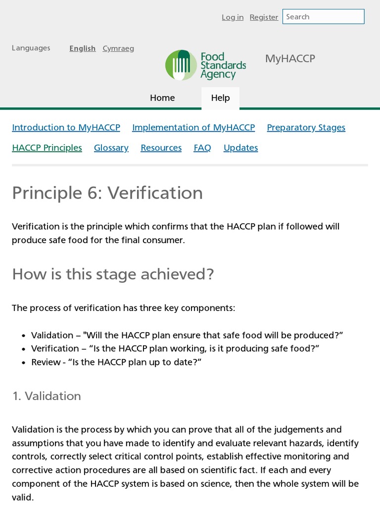 Principle 6 - Verification - MyHACCP | PDF | Hazard Analysis And Critical Control Points ...