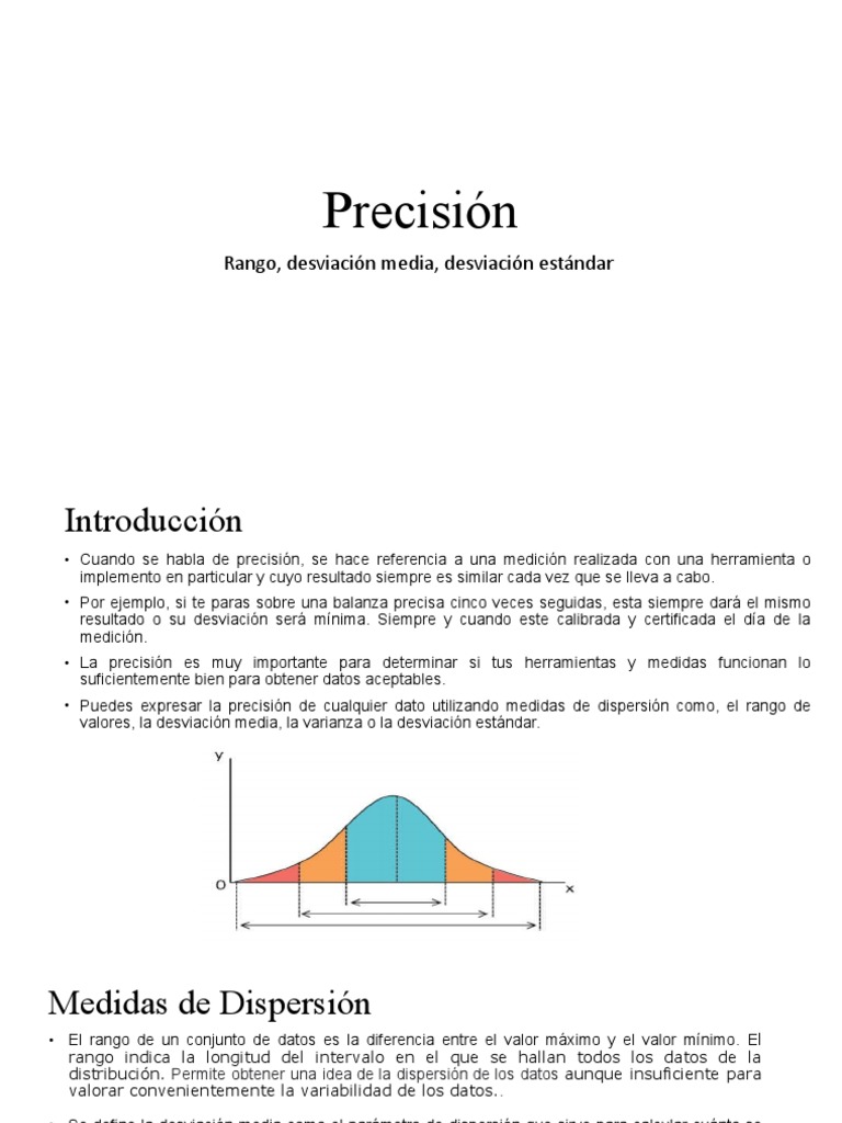 Precisión | PDF | Exactitud y precisión | Desviación Estándar
