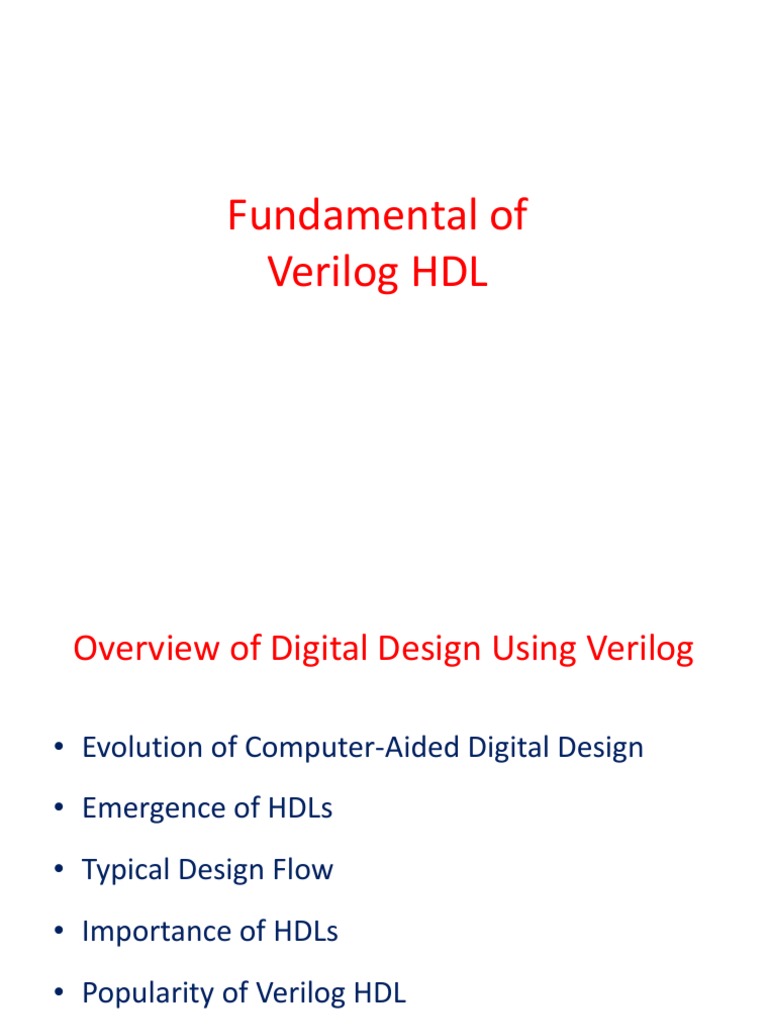 Fundamentals of Verilog HDL for Digital Design | PDF | Hardware Description Language | Logic ...