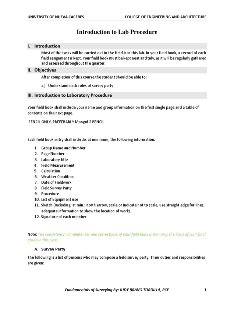Introduction To Lab Procedure: University of Nueva Caceres | PDF ...