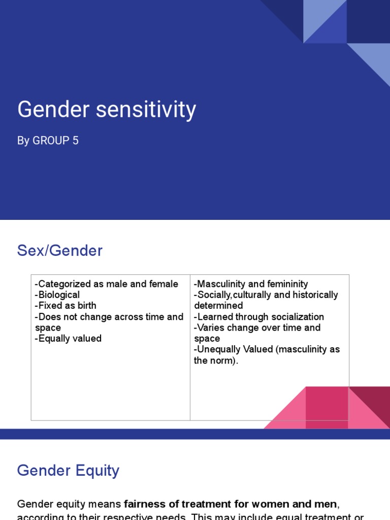 Gender Sensitivity: by Group 5 | PDF | Gender Studies | Gender