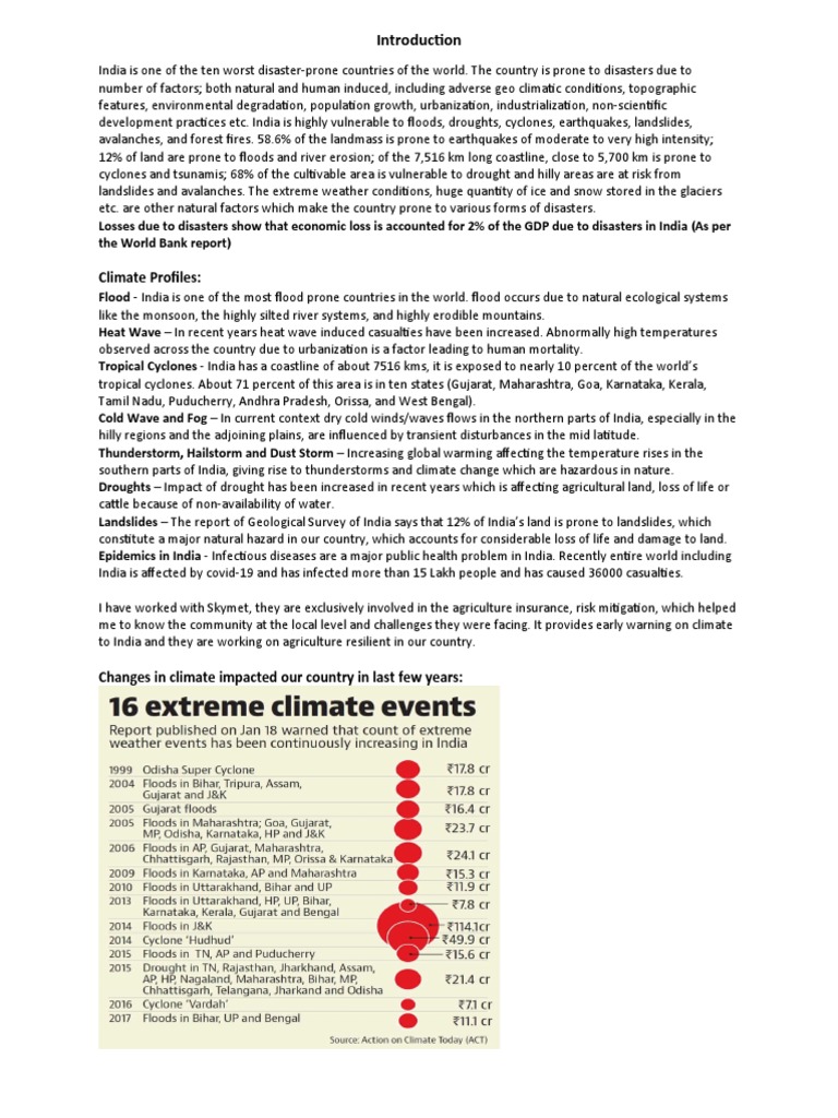Climate Change and Disaster Risk Management-Project | PDF | Extreme ...