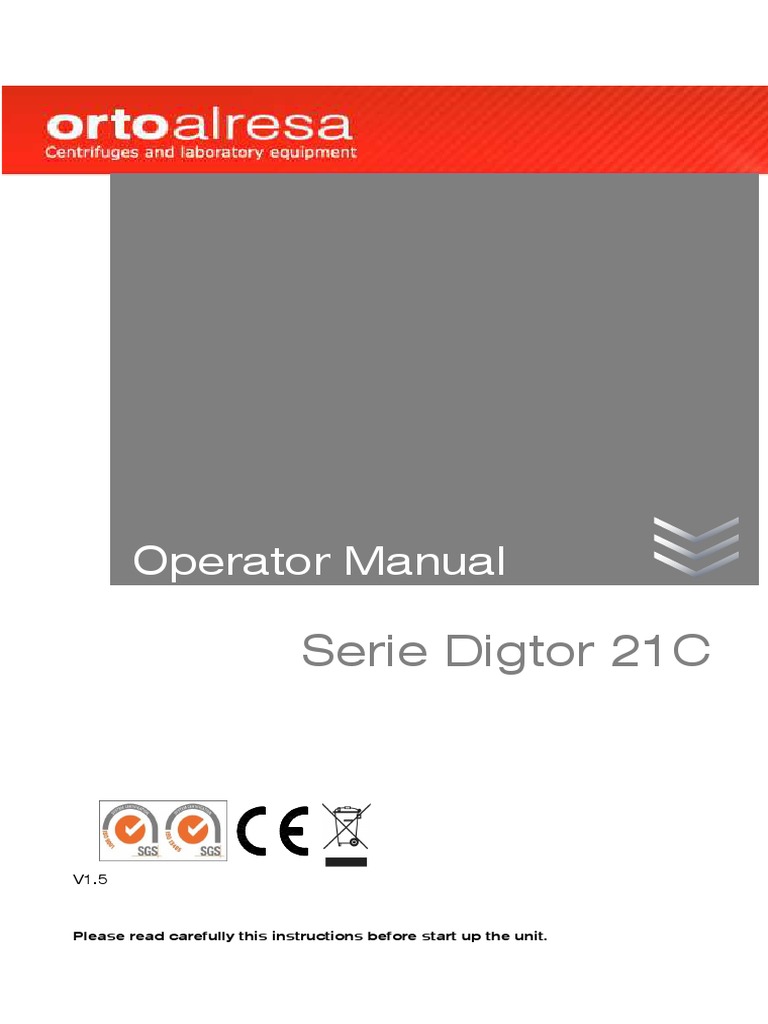 Manual Eng Serie Digtor 21 C V1.5 | Download Free PDF | Centrifuge | Switch