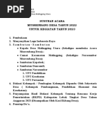 Susunan Acara Musyawarah Desa 2025 | PDF | Bisnis | Perjalanan