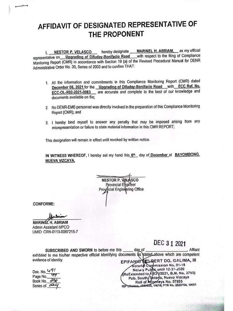 Notarized Affidavit | PDF