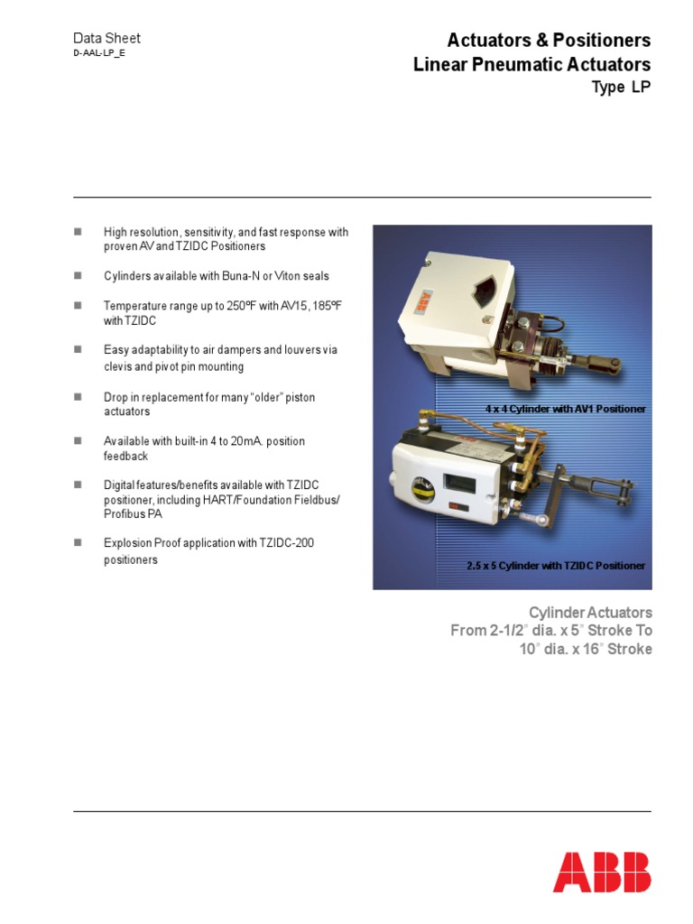 Actuators & Positioners Linear Pneumatic Actuators: Data Sheet | Download Free PDF | Actuator ...