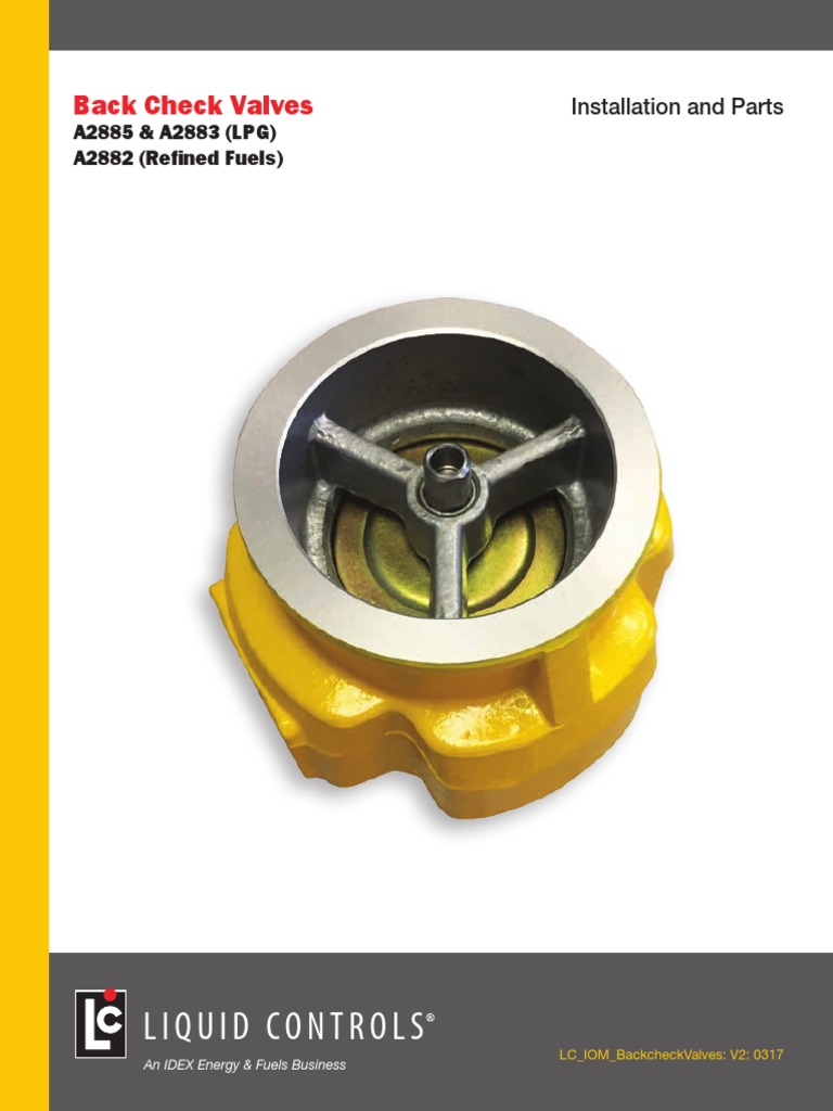 Liquid Controls: Back Check Valves | PDF