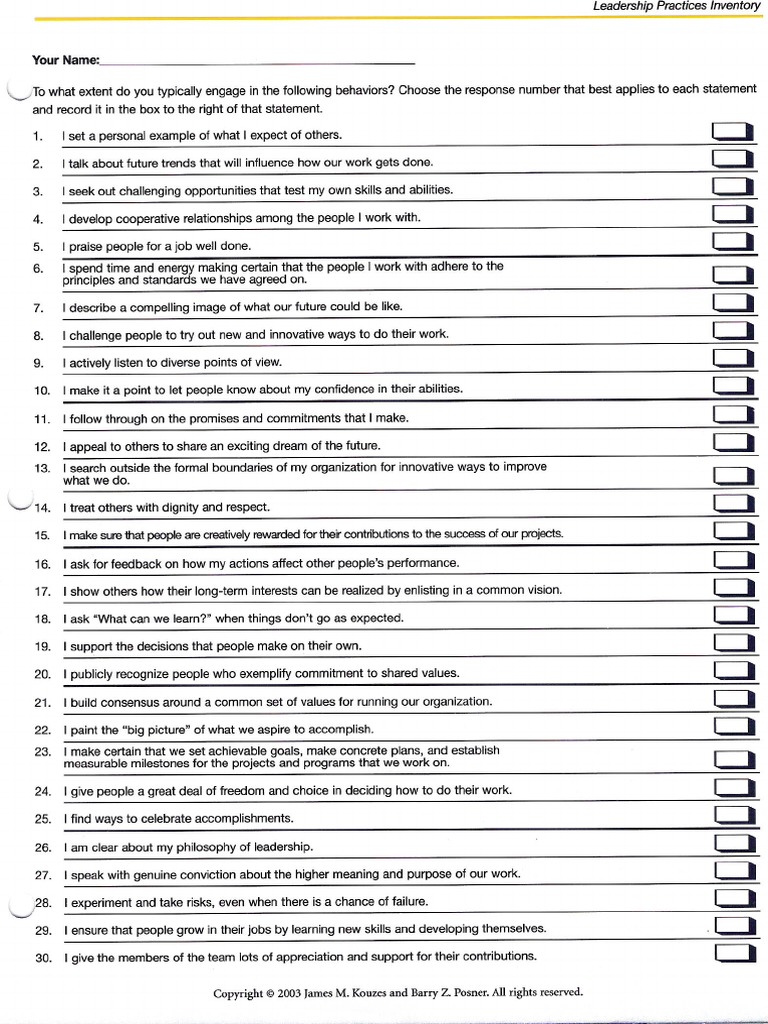 Leadership Practices Inventory | PDF