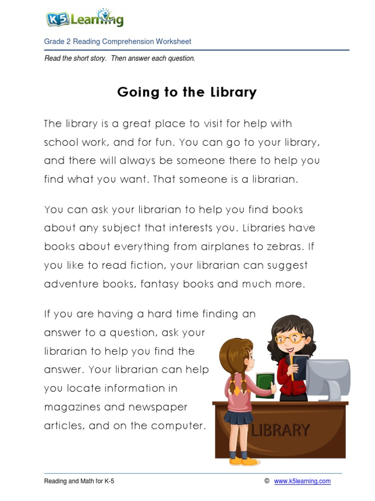 2nd Grade 2 Reading Comprehension Worksheet Library | PDF | Libraries ...