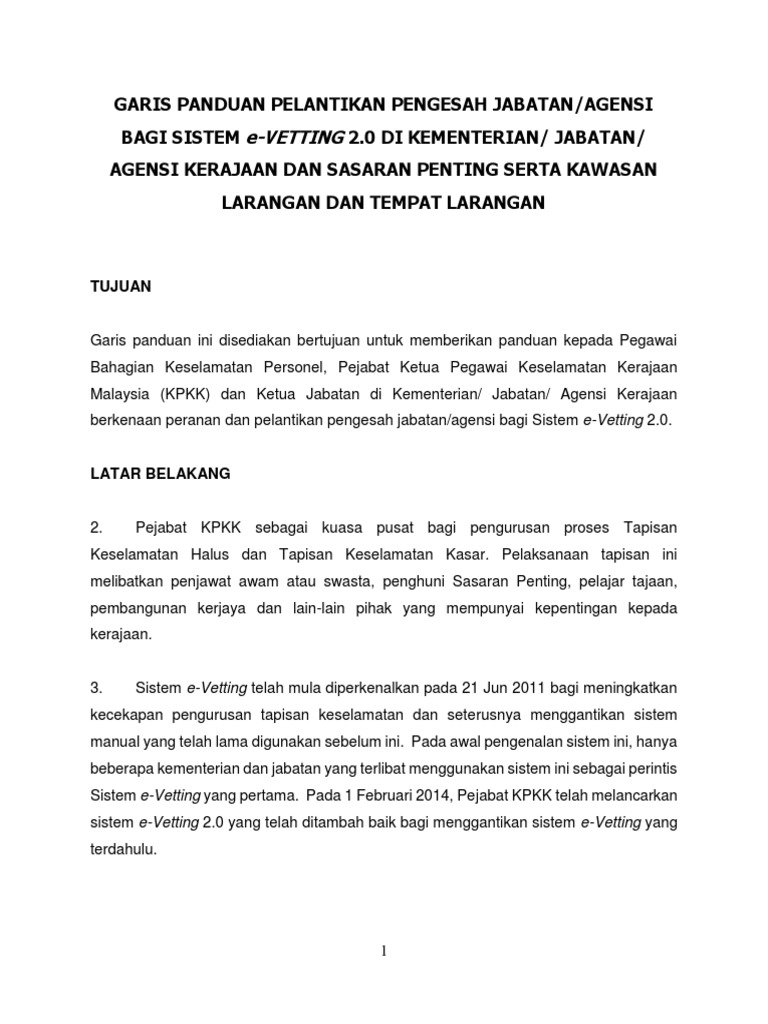 Garis Panduan Pelantikan Pengesah Jabatan | PDF