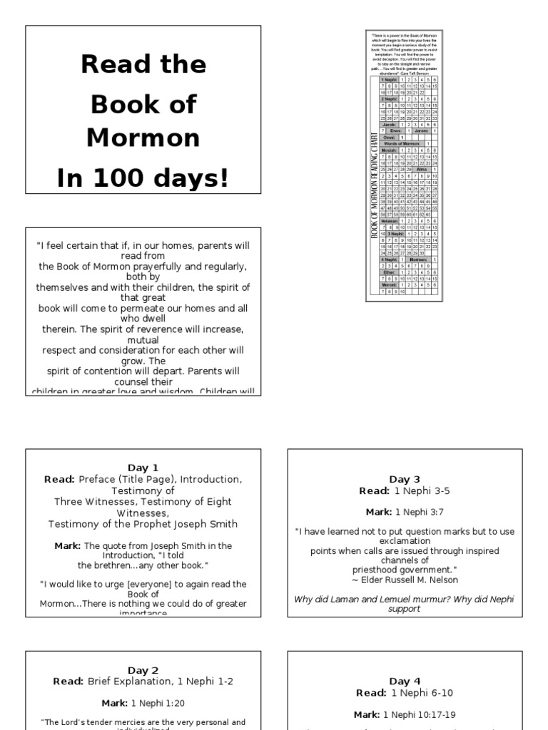 BOM Reading 100 Days | PDF | Repentance | Book Of Mormon