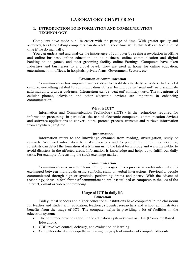 Laboratory Chapter 1 | PDF | Workstation | Personal Computers