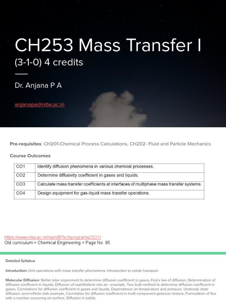 Mass Transfer I | PDF | Diffusion | Gases