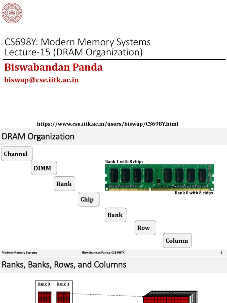 CS698Y: Modern Memory Systems Lecture-15 (DRAM Organization) | PDF ...