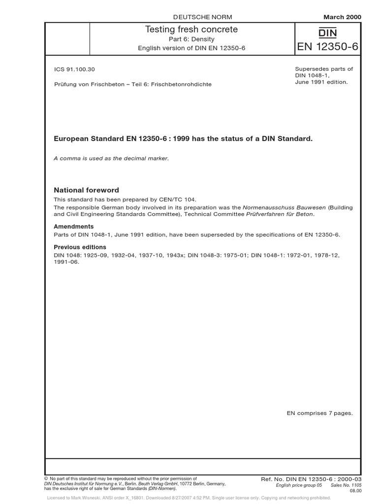Din en 12350 - 6 | PDF