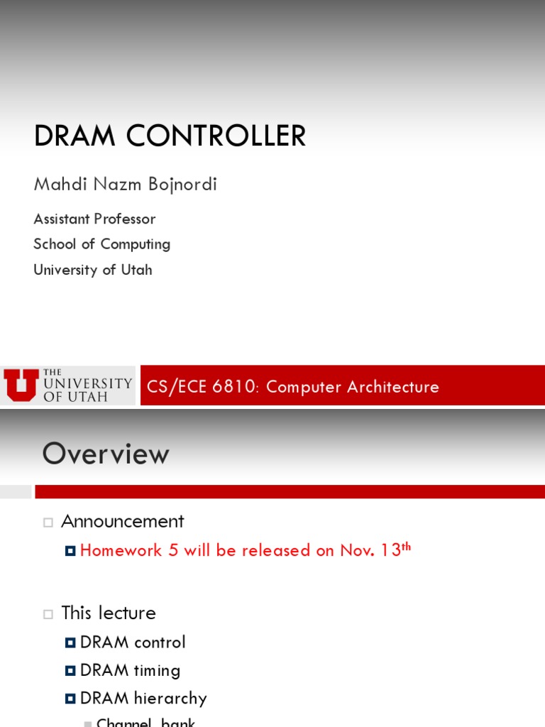 DRAM Controller Overview: Channels, Ranks, Banks, Timing | PDF ...