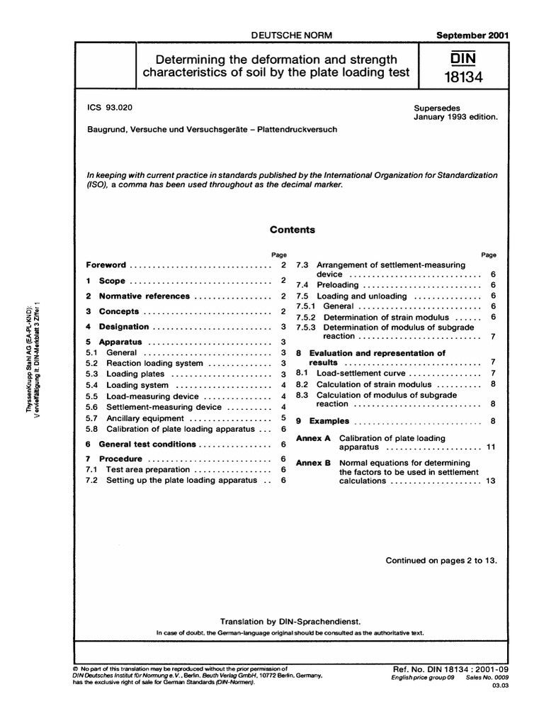 Din18134 2001 | PDF | Mechanical Engineering | Materials