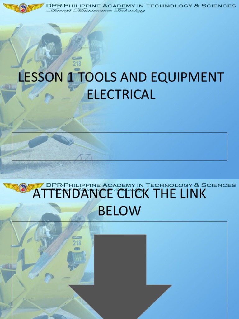 Lesson 1 Tools and Equipment | PDF | Technology & Engineering