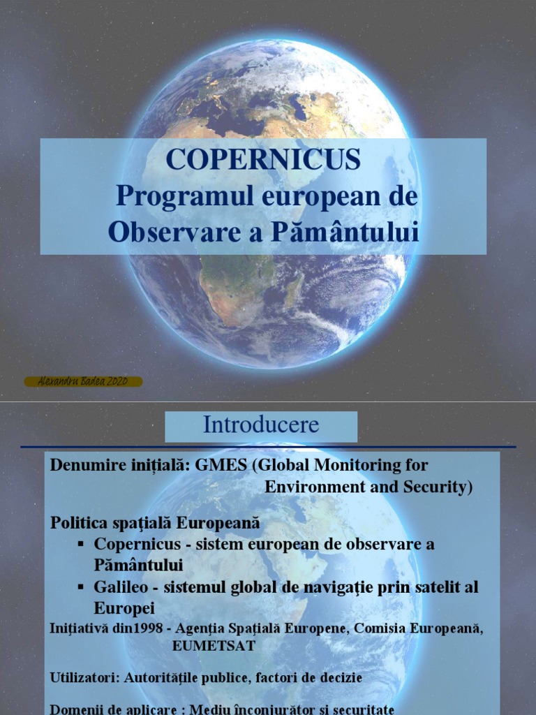 Curs 11 TD Programul COPERNICUS | PDF