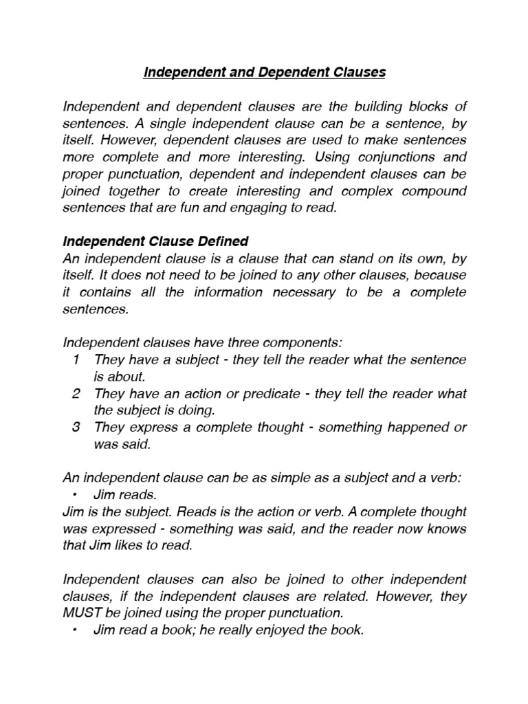 IC & DC Clauses | PDF | Clause | Sentence (Linguistics)