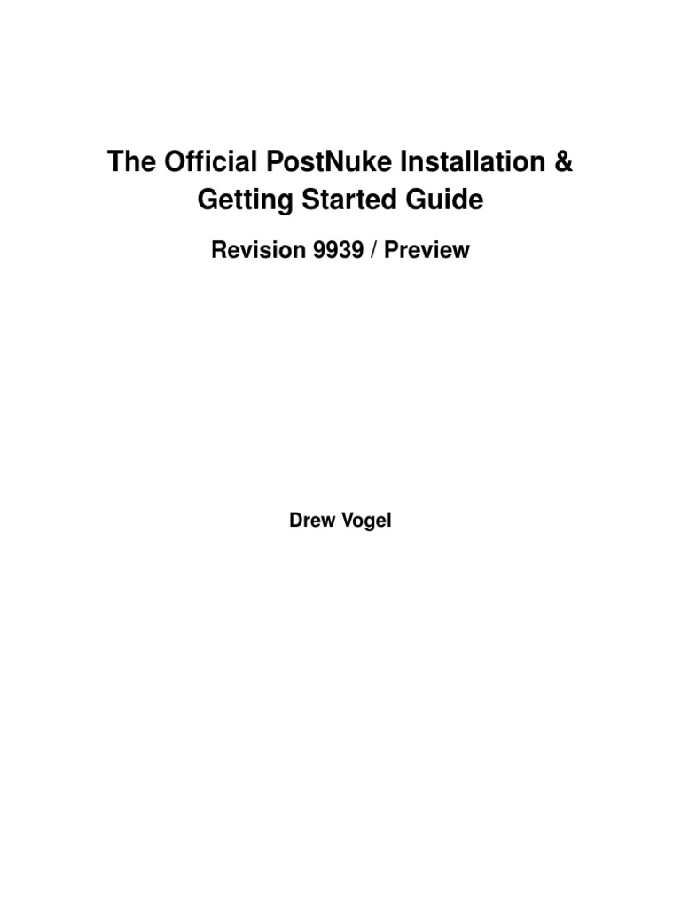 The Official Postnuke Installation & Getting Started Guide: Revision ...