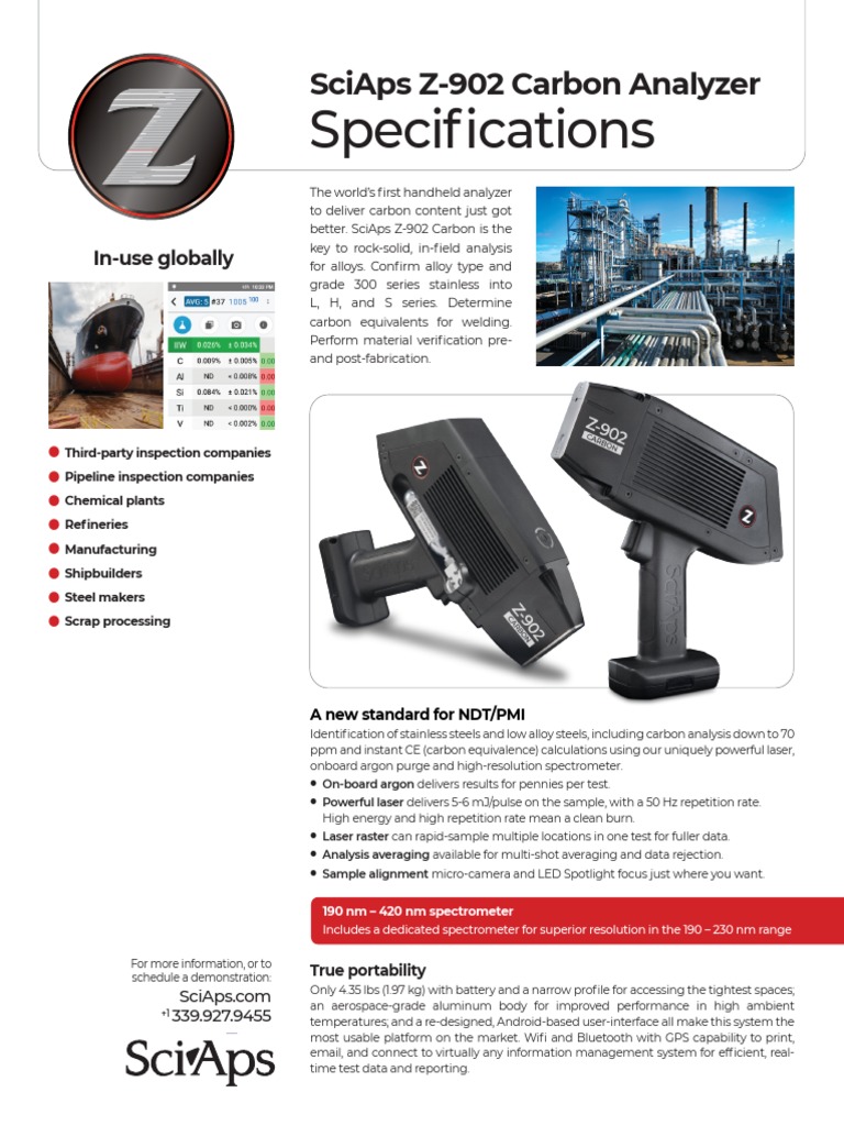 Z 902 Carbon Specifications 0621 RGB | PDF | Nickel | Stainless Steel