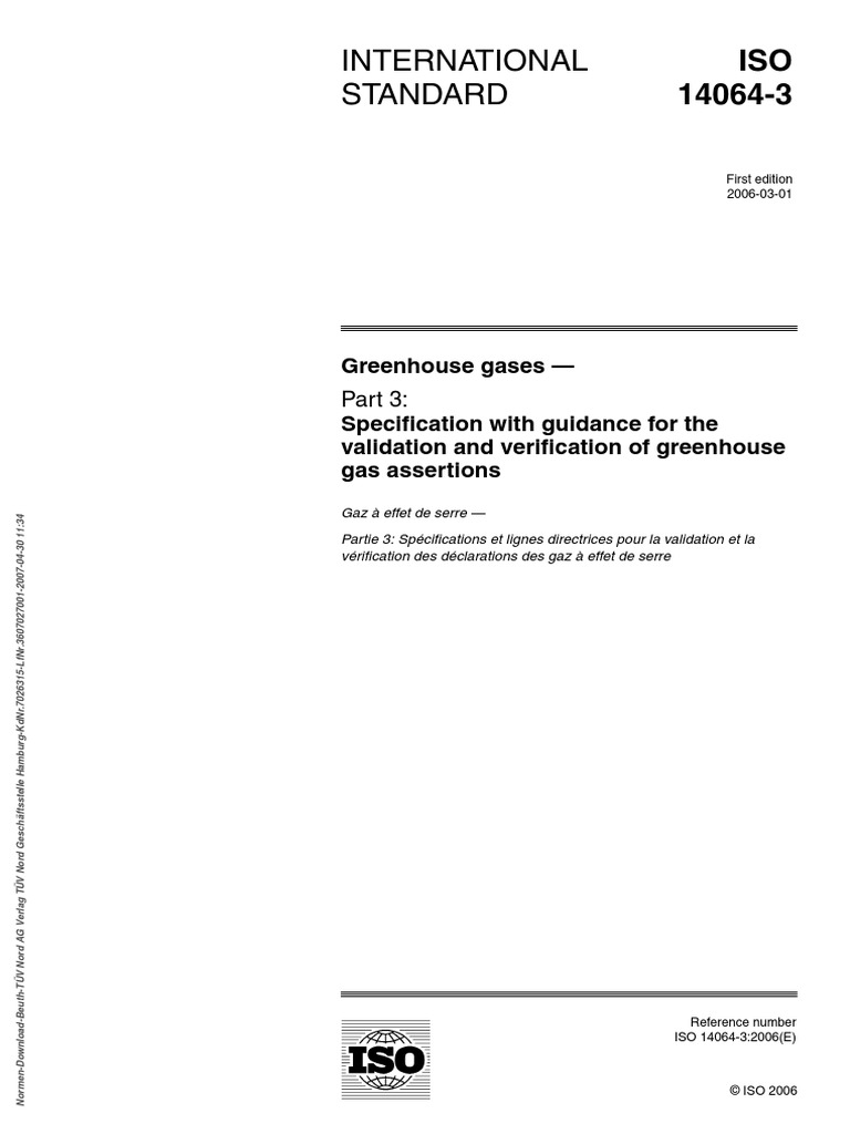 Iso 14064-3-2006 | PDF | Greenhouse Gas | Verification And Validation
