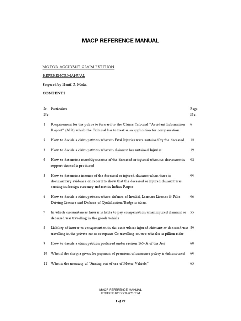 Macp Reference Manual | PDF | Vertebral Column | Damages