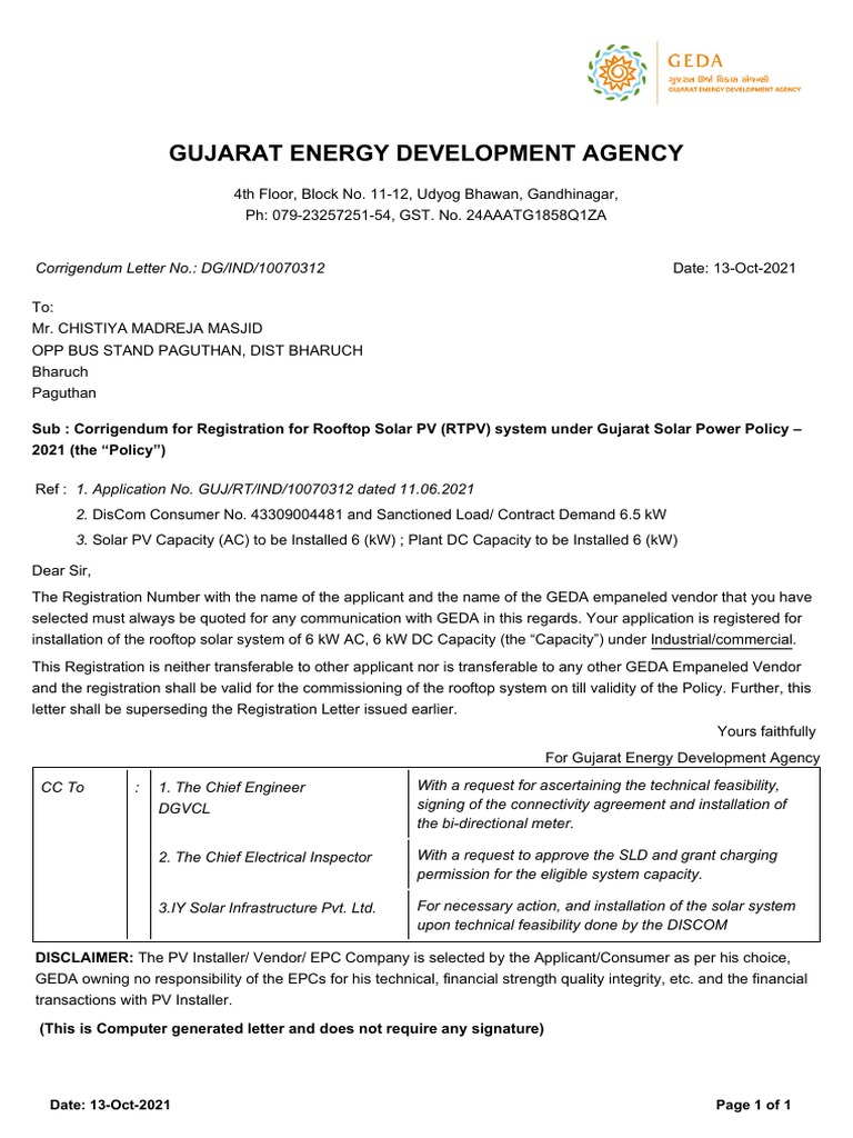 Corrigendum Letter | PDF | Photovoltaics | Solar Power
