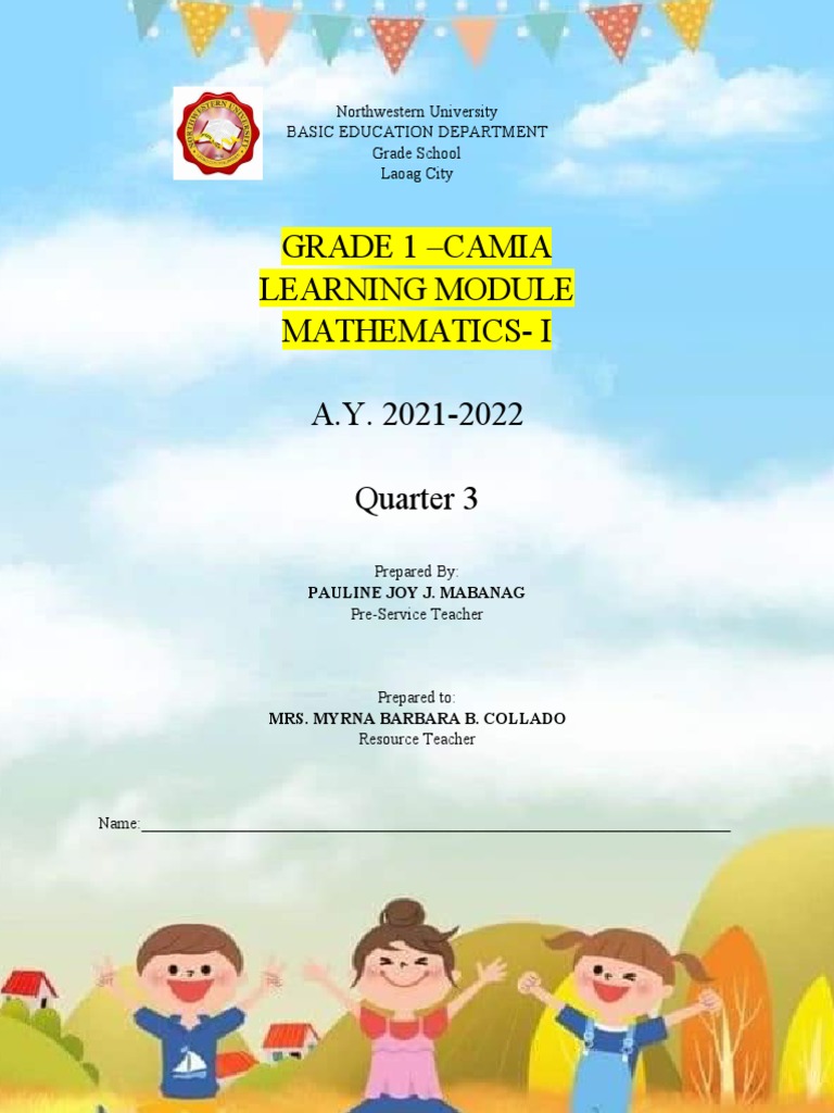 Module in Math - Grade 1 | PDF | Mathematics | Learning