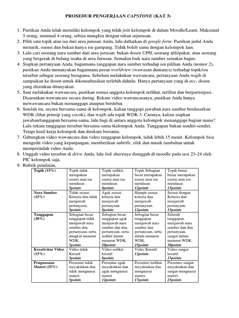 Prosedur Pengerjaan Capstone | PDF
