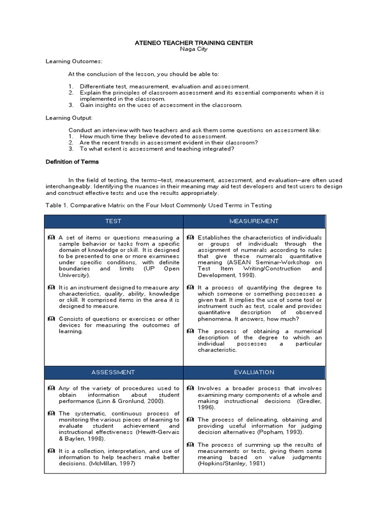 Assessment H1 | PDF | Educational Assessment | Learning