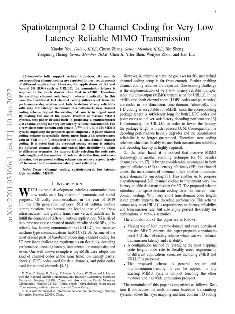 Spatiotemporal 2-D Channel Coding | PDF | Orthogonal Frequency Division Multiplexing | Modulation