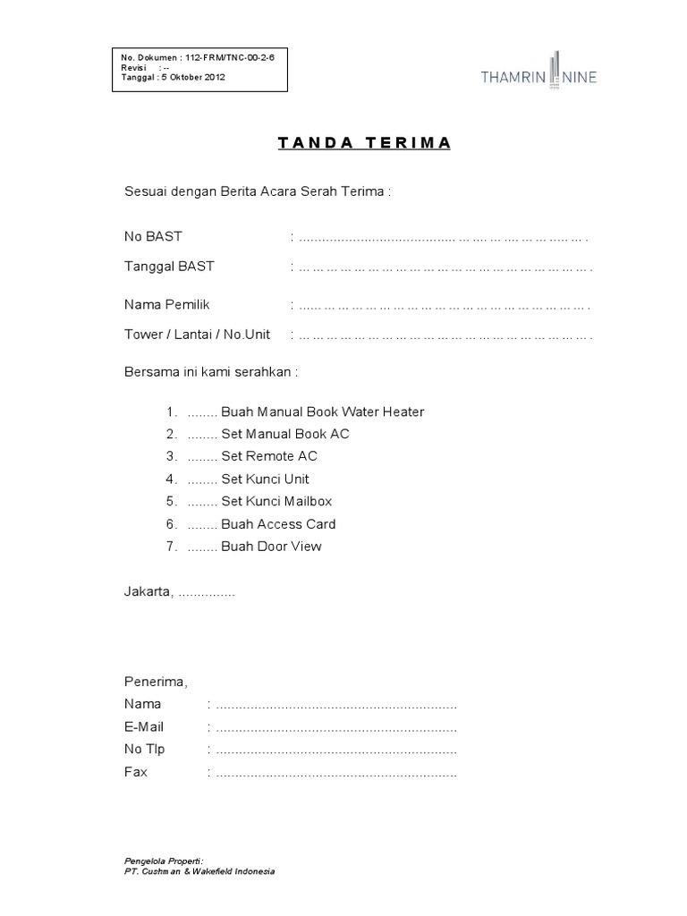 6.tanda Terima | PDF