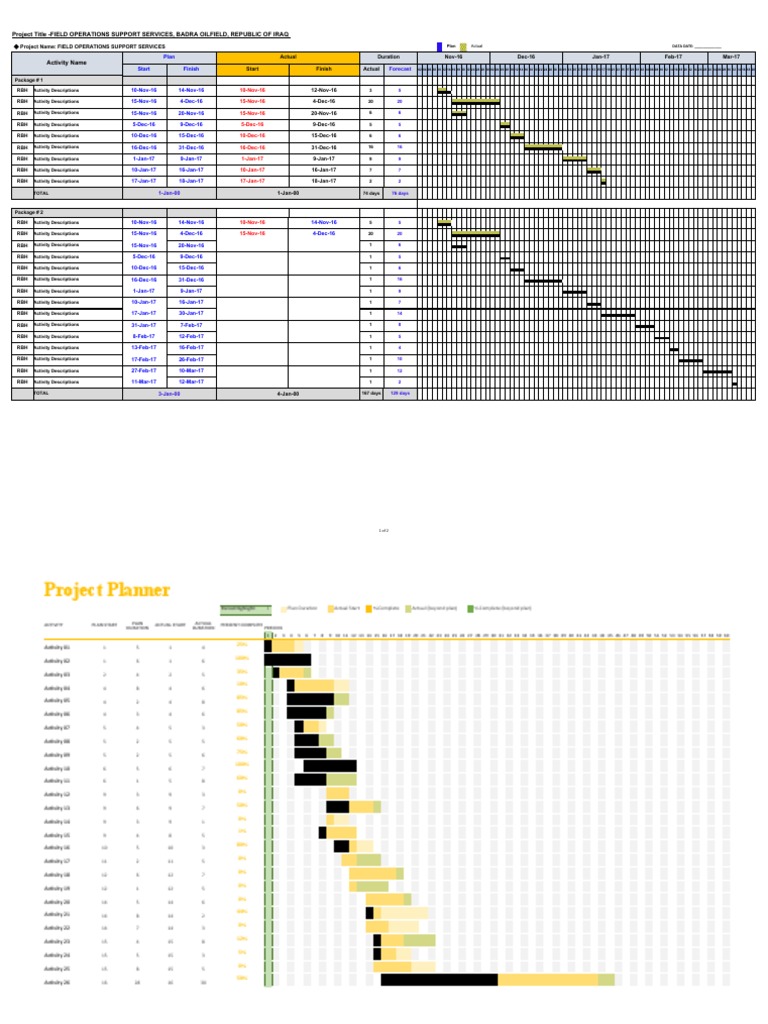 Project Plan Template in Excel Free | PDF