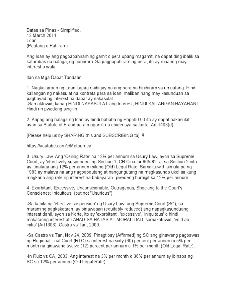 Batas Sa Utang | PDF