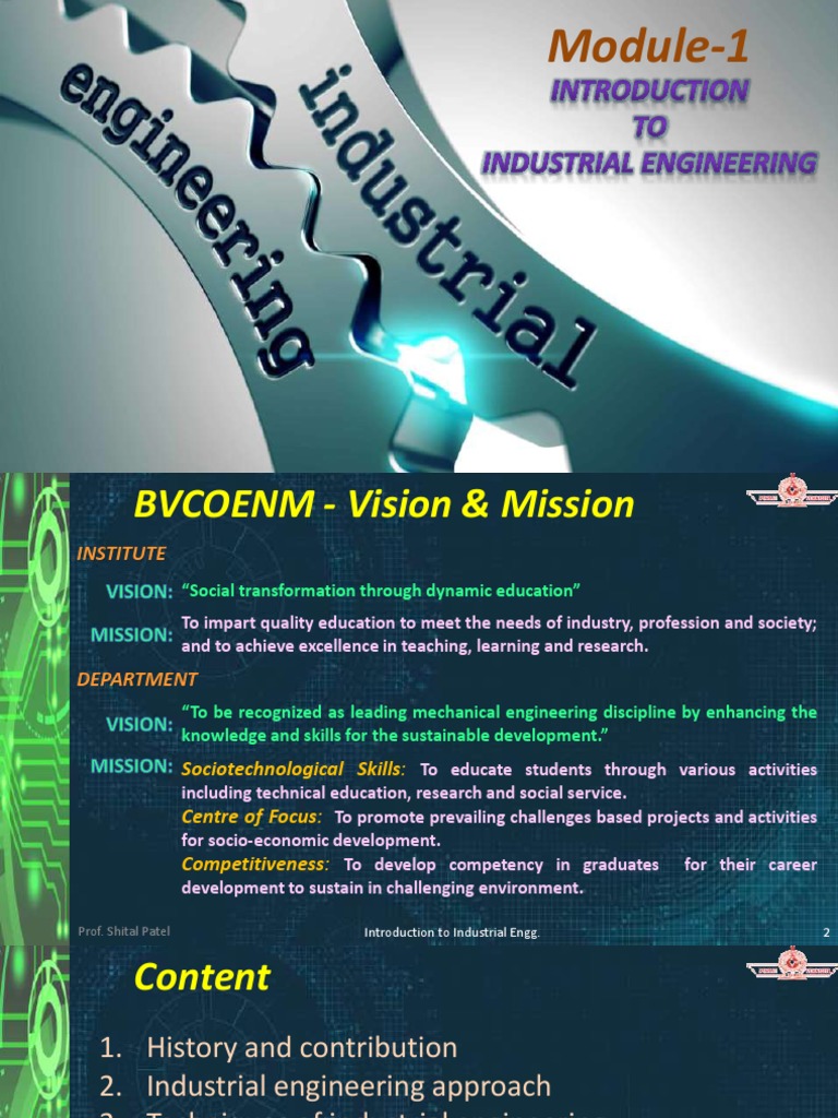 Module 1 Introduction To Industrial Engineering | PDF | Industrial ...