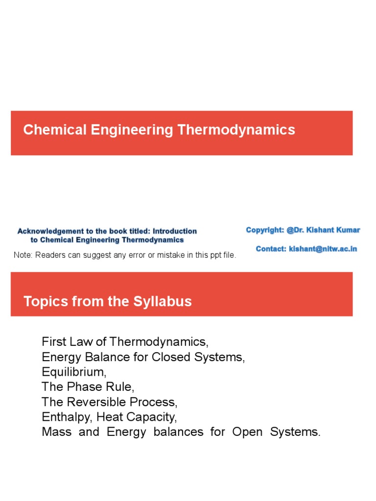 Chemical Engineering Thermodynamics | PDF | Heat | Thermodynamics