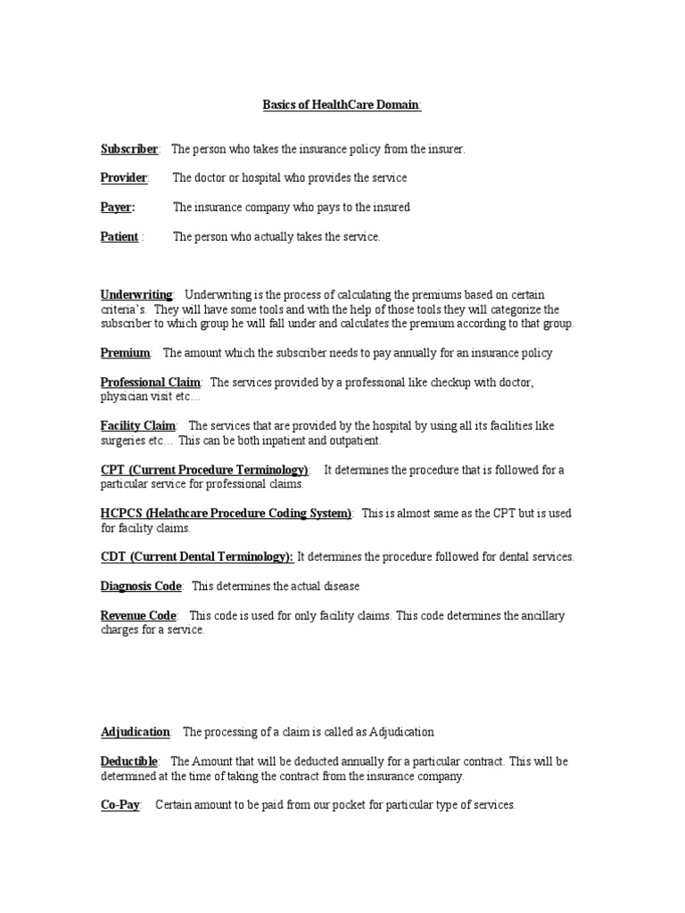 Basics of HealthCare Domain | PDF | Health Maintenance Organization ...