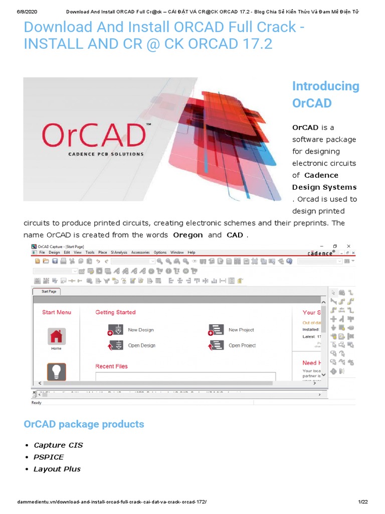 and Install ORCAD Full Crack - Install and CR at CK Orcad 17.2 | PDF ...